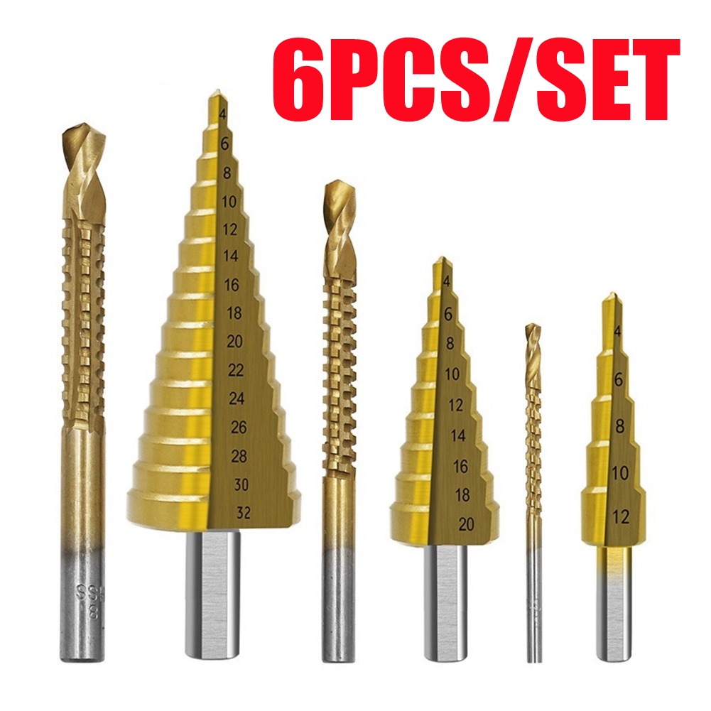5pcs HSS Cobalt Multiple Hole 50 Sizes Step Drill Bit Set with Aluminum ...