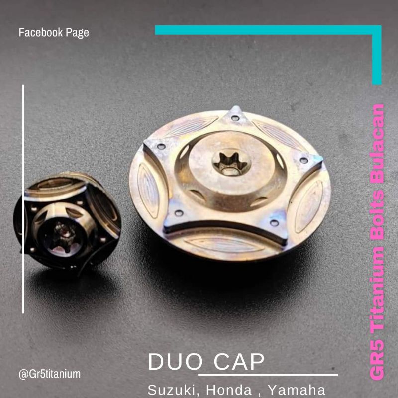 GR5 TITANIUM DUO CAP fo all motorcycle sold as set | Shopee Philippines