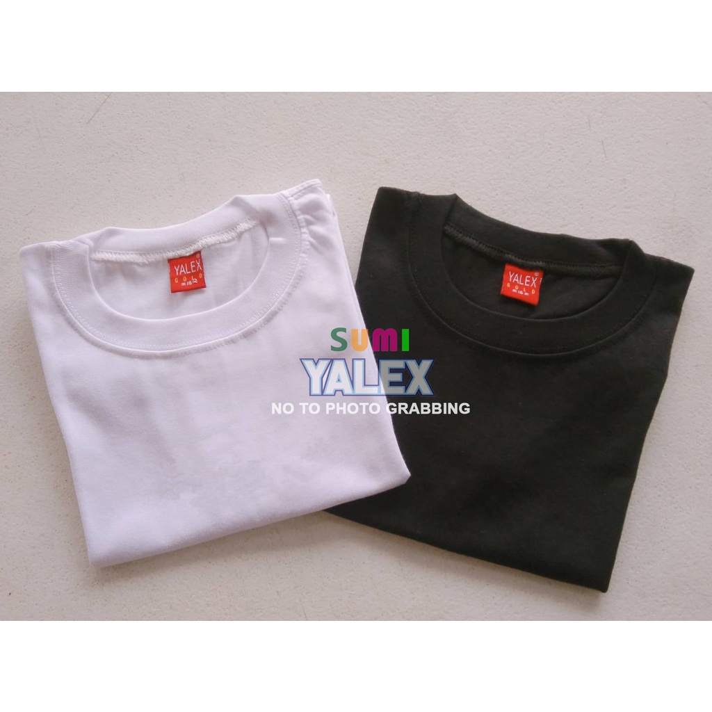 Yalex Plain White & Black Shirt for Kids & Adult Makapal Tela | Shopee ...