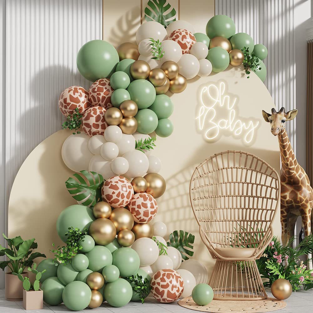 98pcs/set Jungle Giraffe Party Balloon Garland DIY Baby Shower Birthday ...
