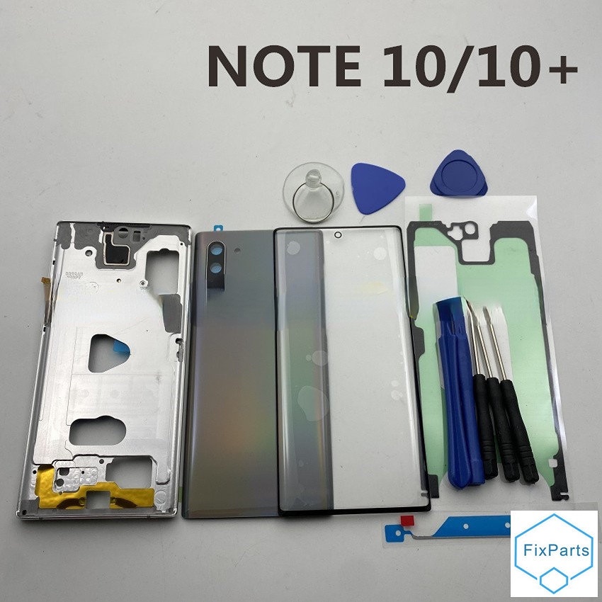 Original NOTE10 Full Housing Case Back Battery Cover Glass +Front ...