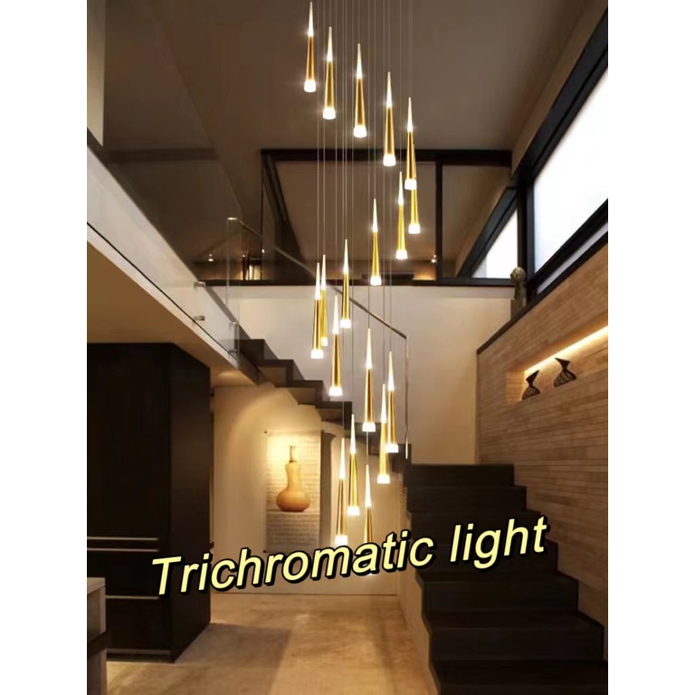 Stair chandeliers led chandeliers modern villa duplex simple creative ...