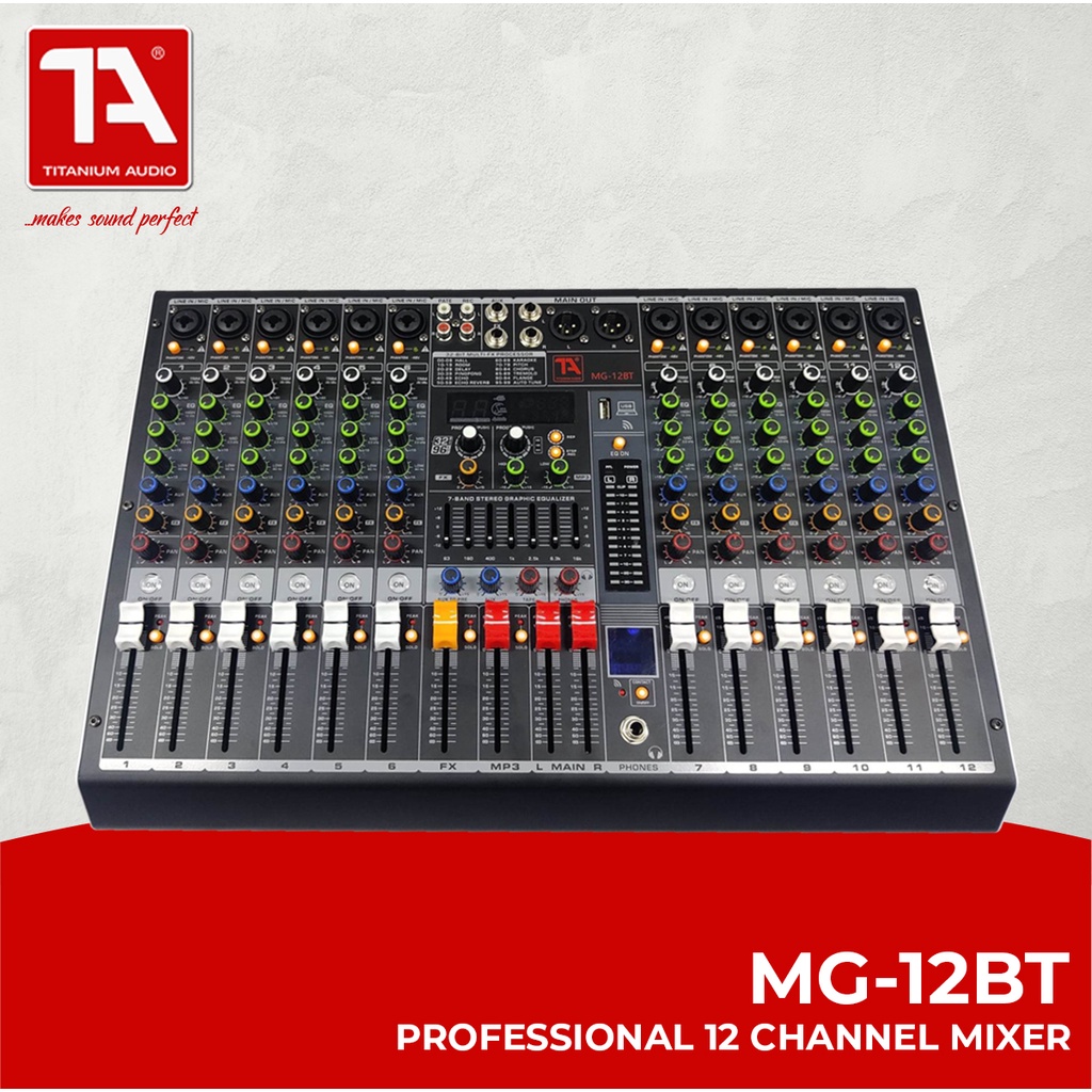 Titanium Audio MG-12BT Mixer / Professional 6 Channel Mixer / 32-BIT ...
