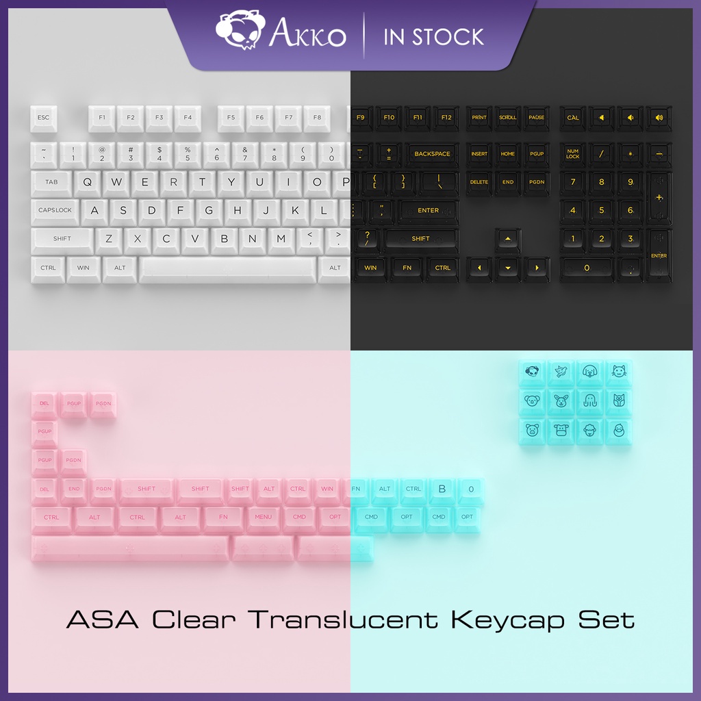 Akko ASC CLEAR Machine Keyboard Keycap Personalized DIY Transparent ...