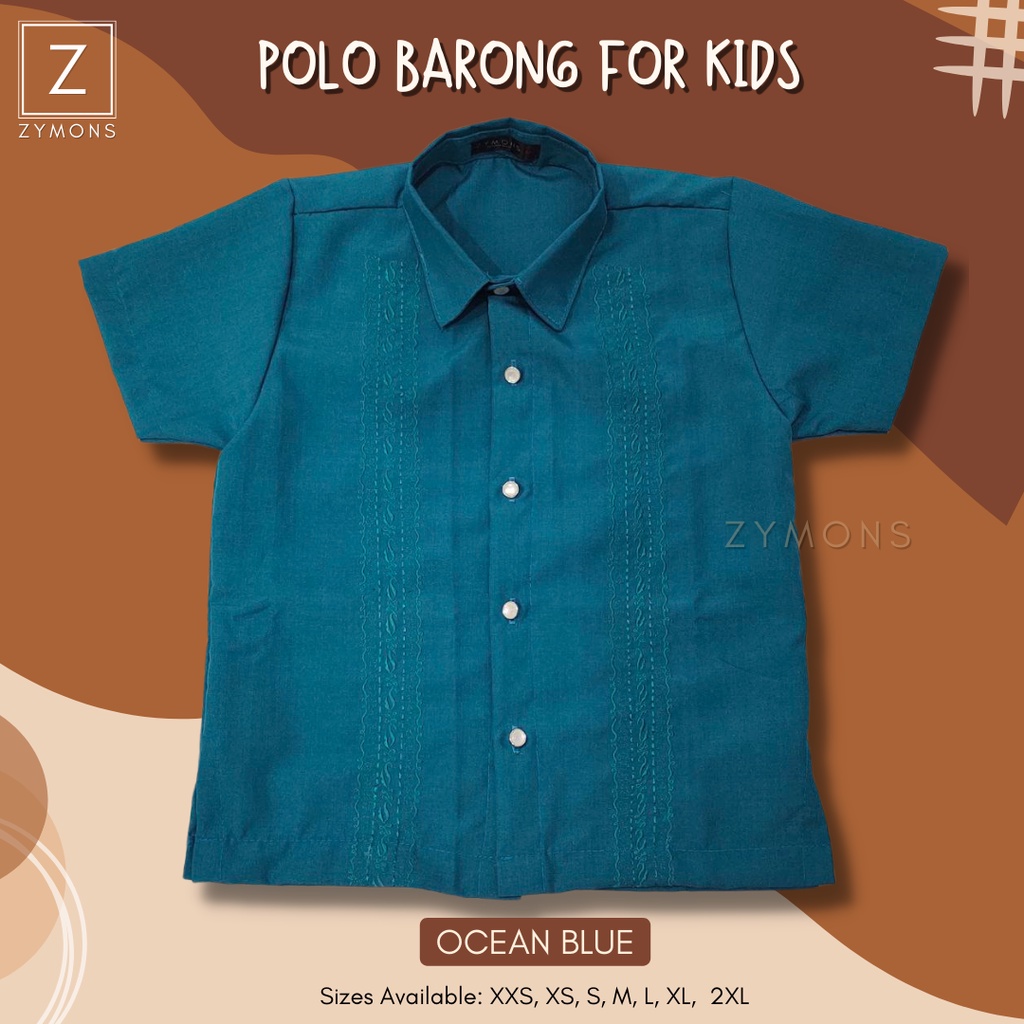 OCEAN BLUE POLO BARONG FOR KIDS | Shopee Philippines