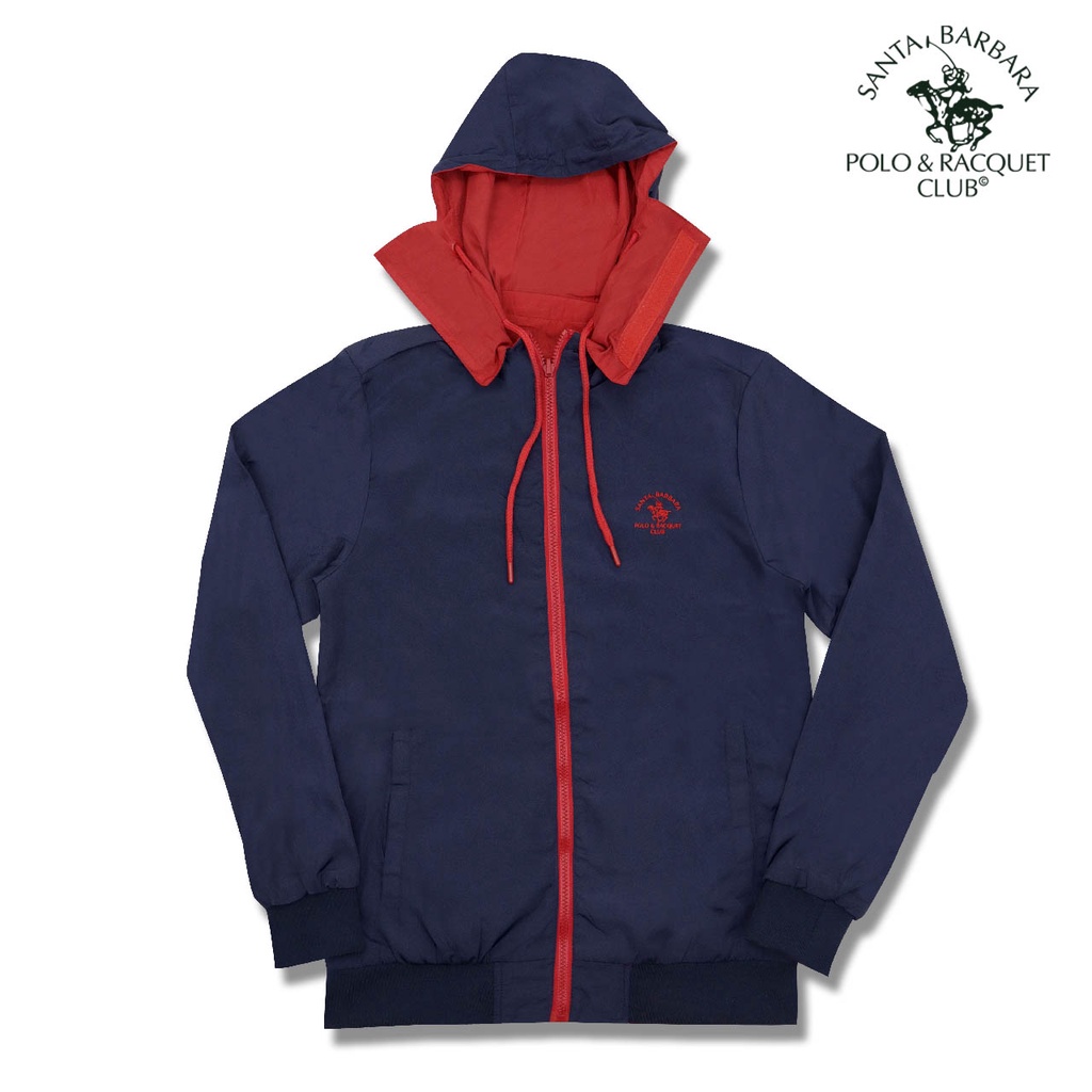 Santa Barbara Polo And Racquet Club Navy Blue Reversible Hoodie Jacket ...