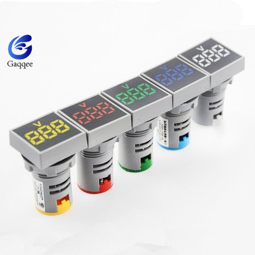 Gaqqee Voltmeter Square LED Digital Display Signal Lights Volt Voltage ...