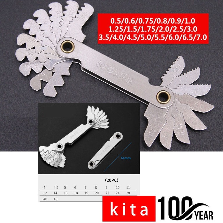 (( 2pcs Thread Gauge )) ~~~ ( 0.5-70 4-48 ) Sample Gauge Metric Tooth ...