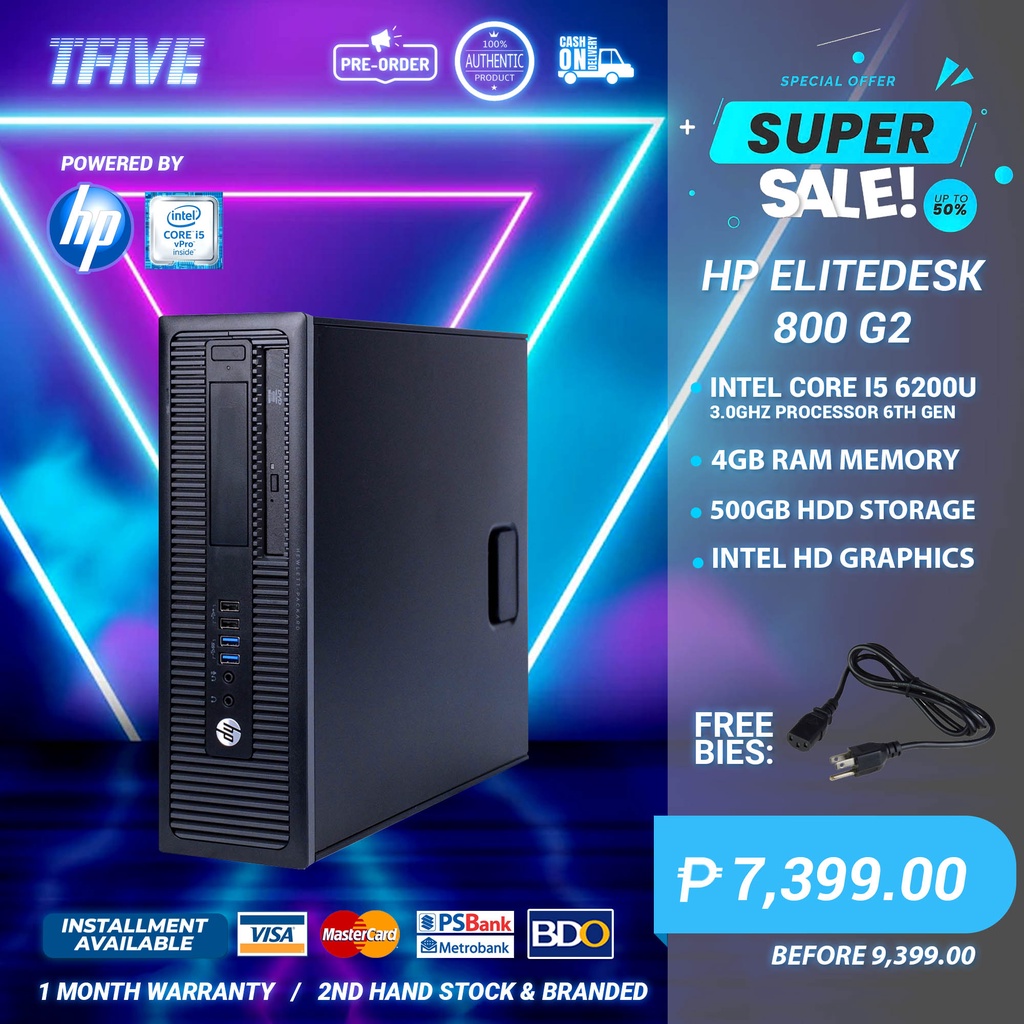 SYSTEM UNIT HP ELITEDESK 800 G2/ INTEL I5 6TH GEN/ 4GB/ 500GB HDD ...