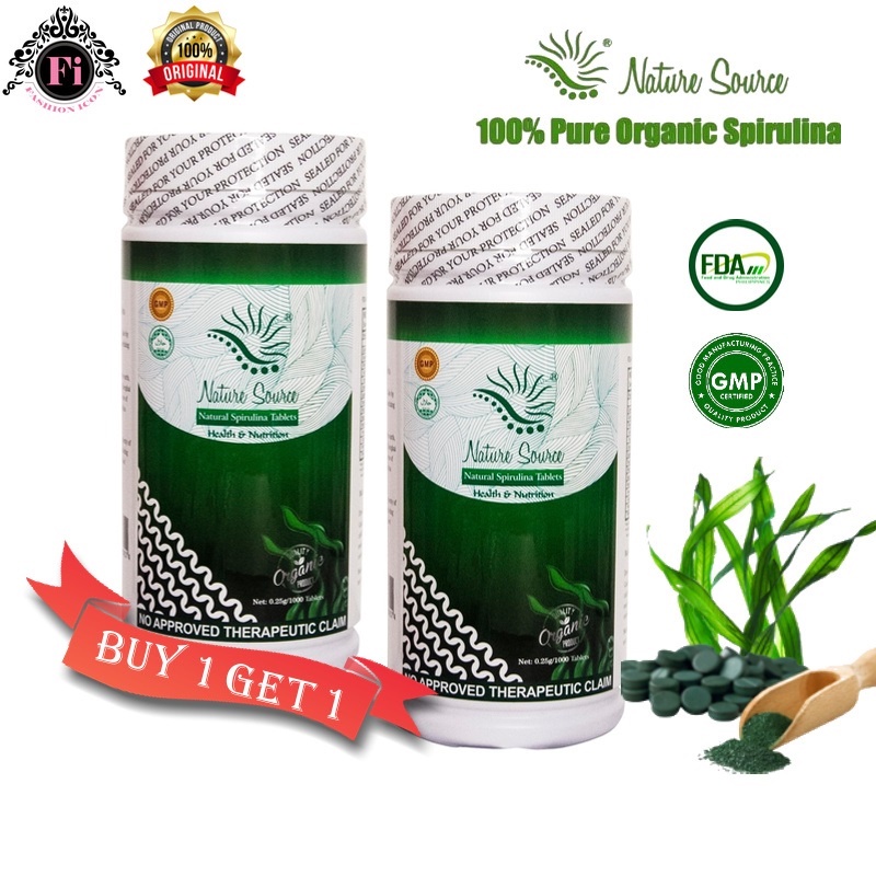 (SET OF 2) Nature Source Spirulina Tablets Health & Nutrition 0.25g x 1000 tablets | Shopee ...