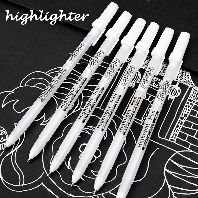 White Highlighter pen 0.8 mm Creative High-quality high-gloss pen ...