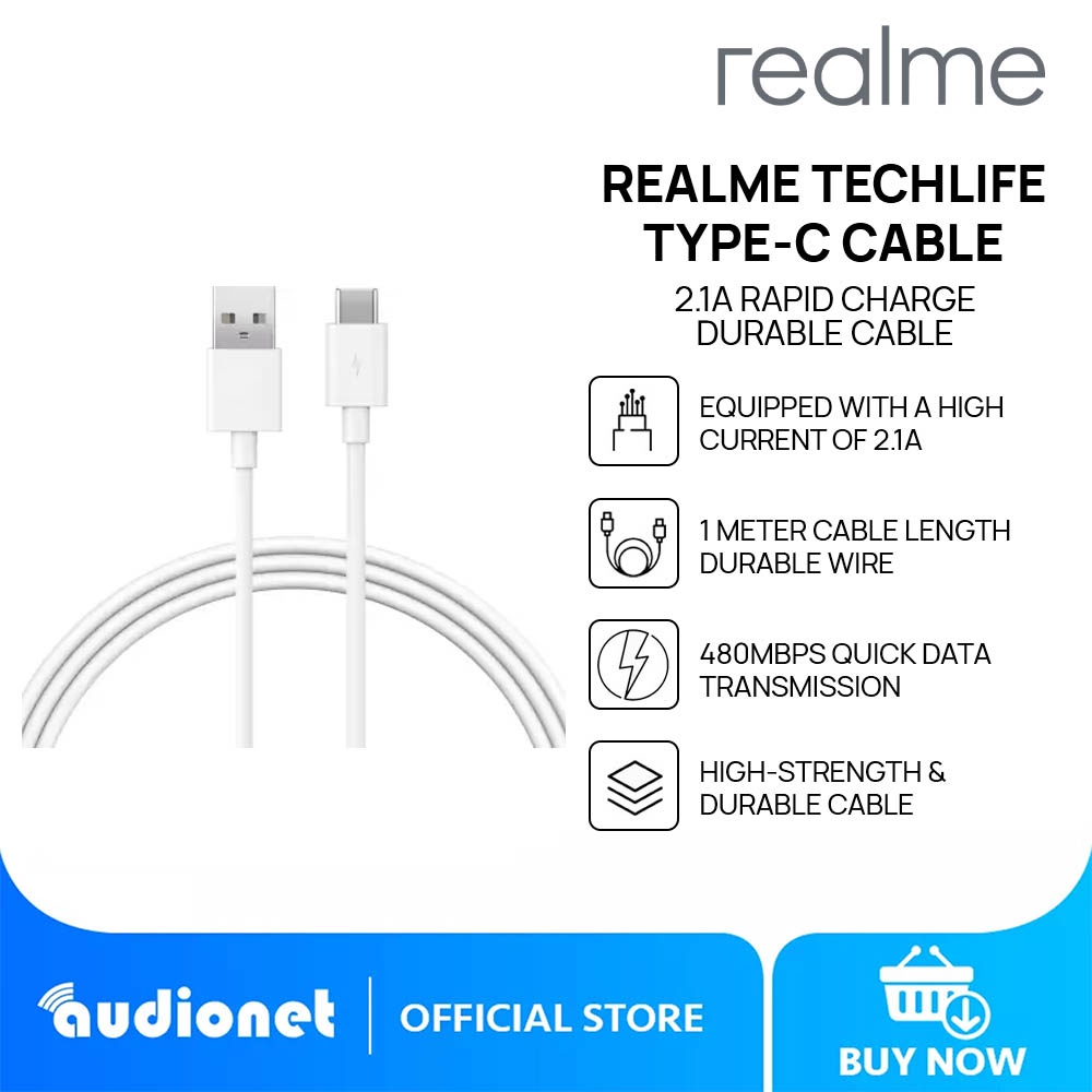 Realme TechLife Type-C Cable | 2.1A Rapid Charge | 480Mbps Quick Data ...