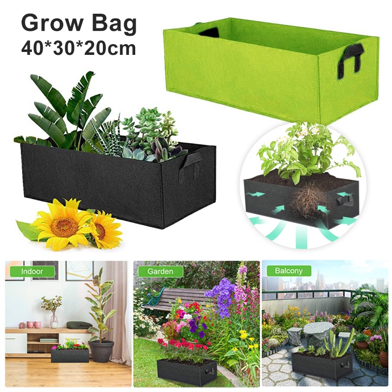 Grow Bags Reusable Square Grow Bag with Handles for Outdoor Vegetables ...