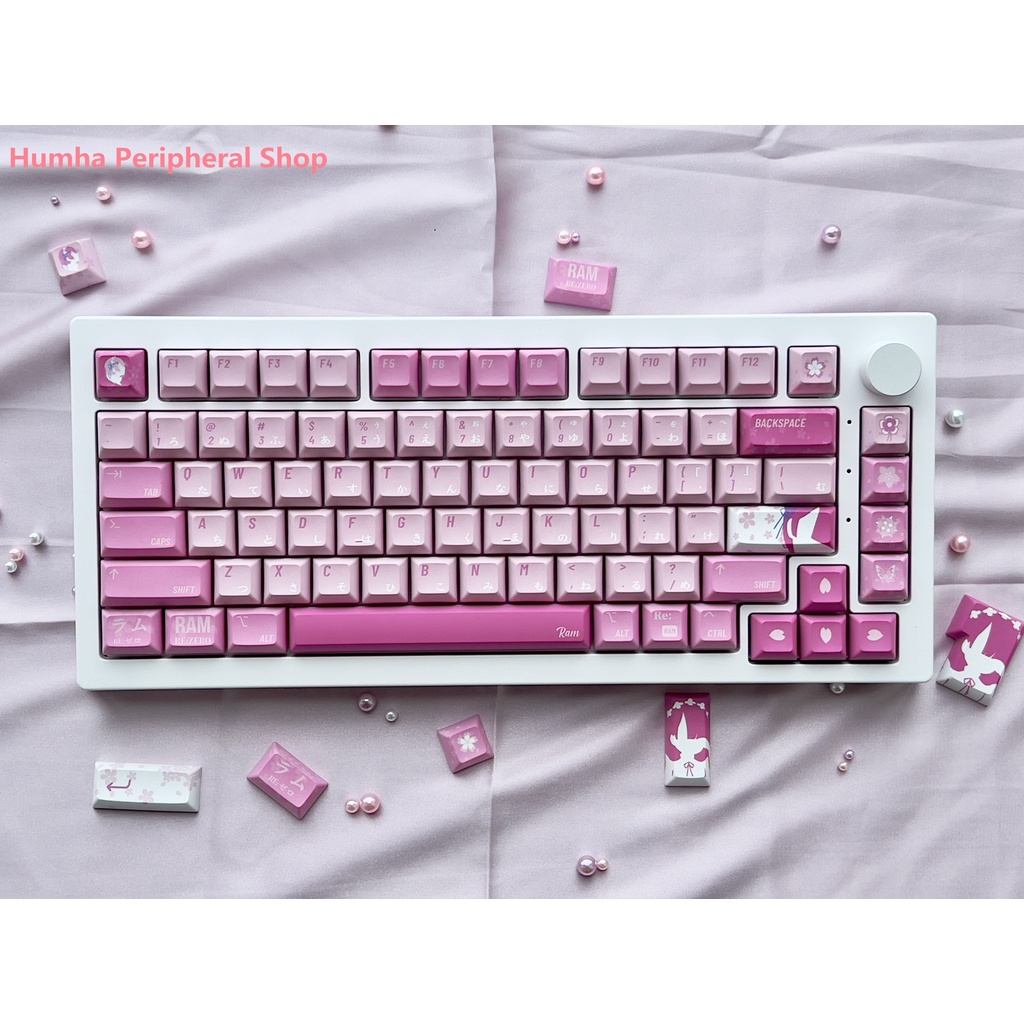 Humha Leimu & Lamu keycap 140 keys PBT material Dye-Sublimation KCA profile Mechanical Keyboard ...