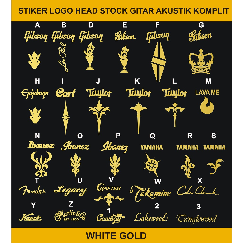Guitar LOGO Sticker HEADSTOCK HEAD STOCK Acoustic Guitar HEAD | Shopee ...