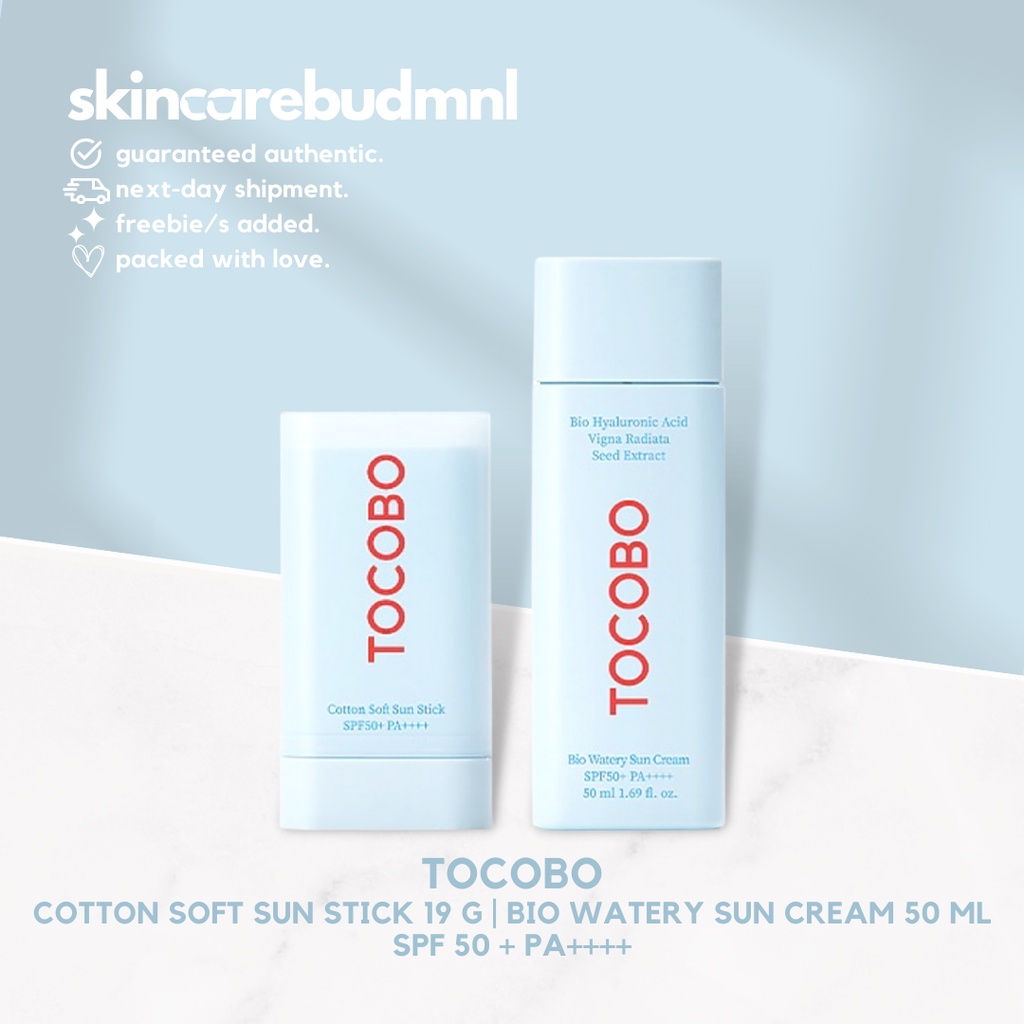Tocobo Cotton Soft Sun Stick 19g | Bio Water Sun Cream 50 ml SPF 50+ PA ...