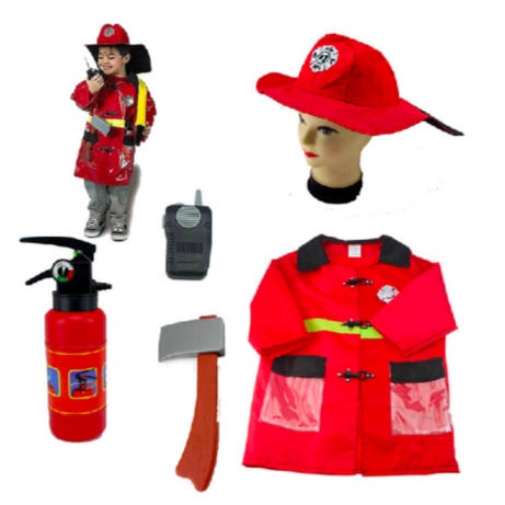 Fireman Costume Set Fire Fighter Cosplay Rescue Service Outfit Theme ...
