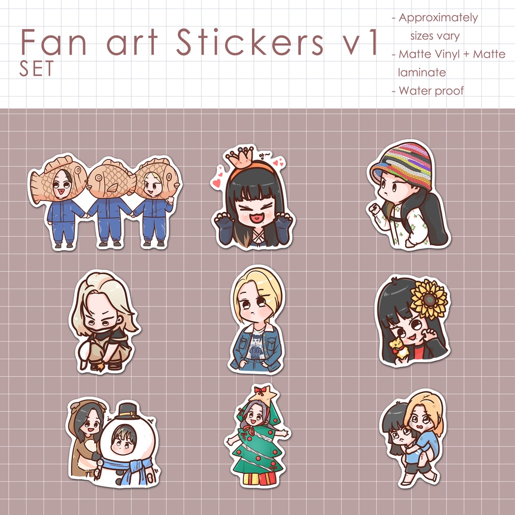 (SET) Fan art stickers v1 - 3 | Shopee Philippines