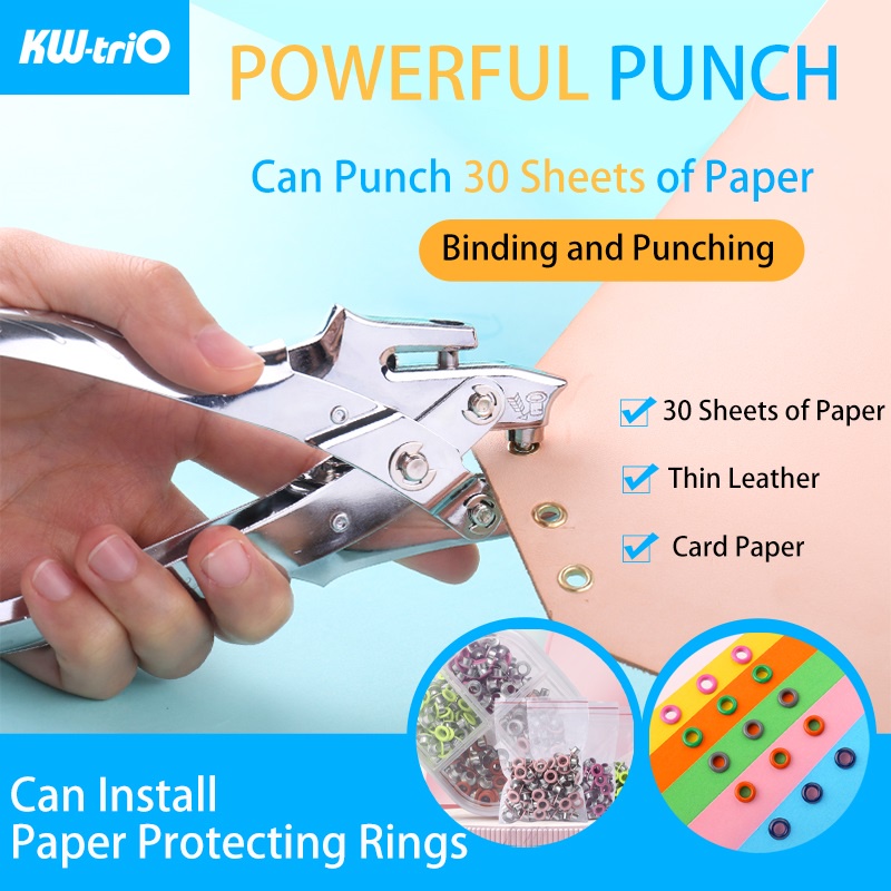 Hole Punch Tool Eyelet Hole Puncher Kits with 5mm 100 Pcs Color Metal ...