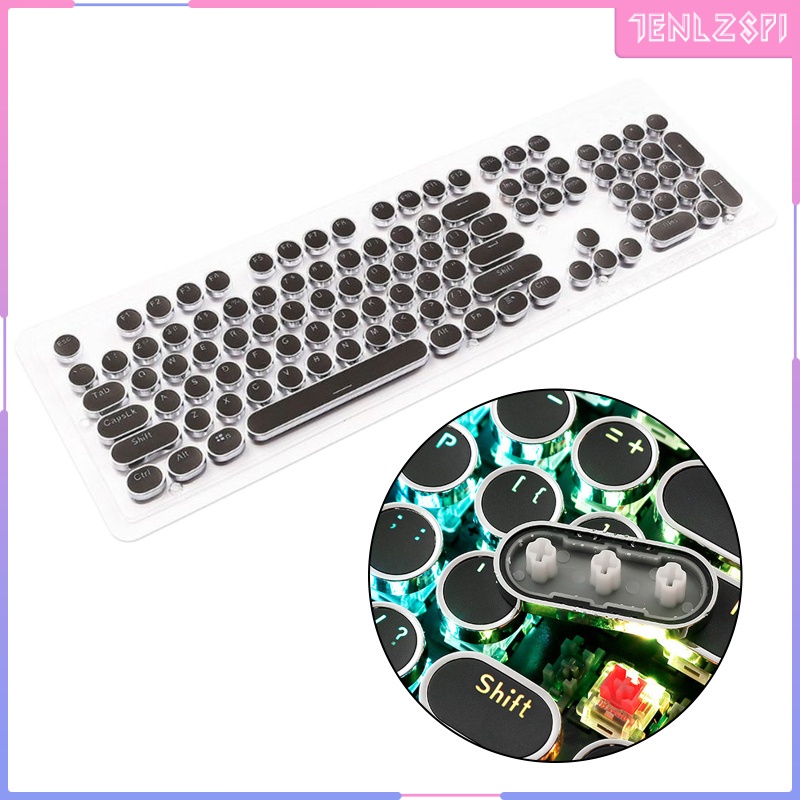 [Hot Sale] Crystal Round Keycaps Double Shot PBT Keycap Set Full 108 ...