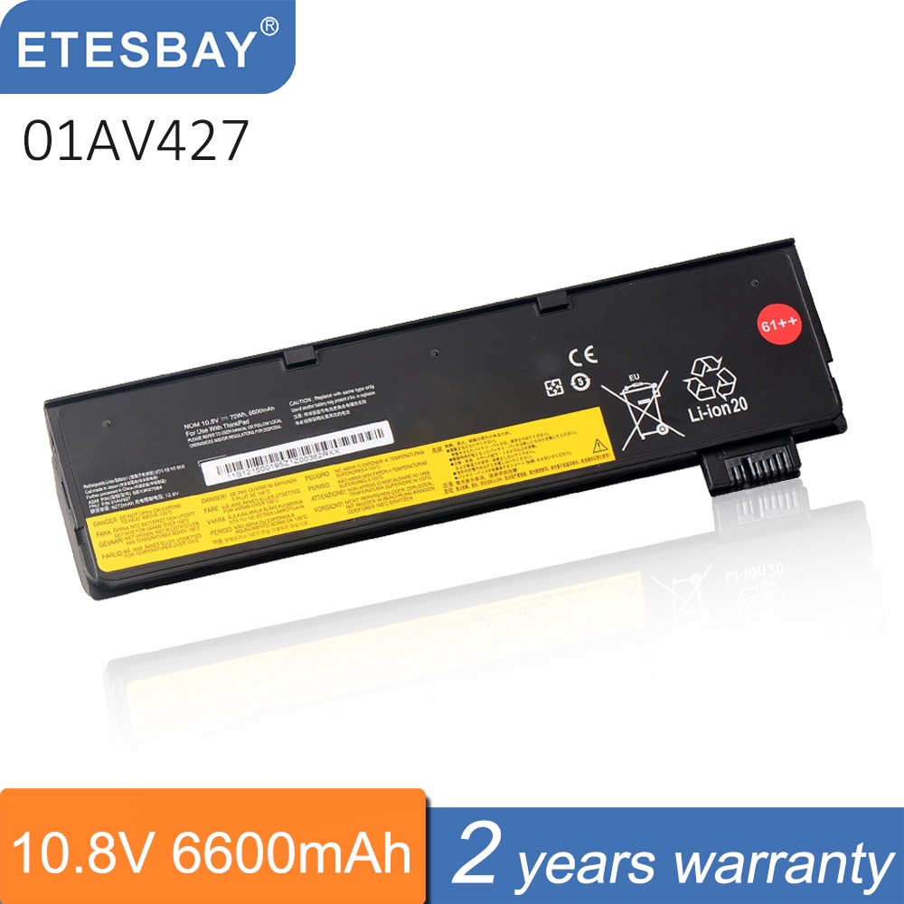 ETESBAY 72WH/24WH Laptop Battery For Lenovo ThinkPad T470 T480 T570 ...