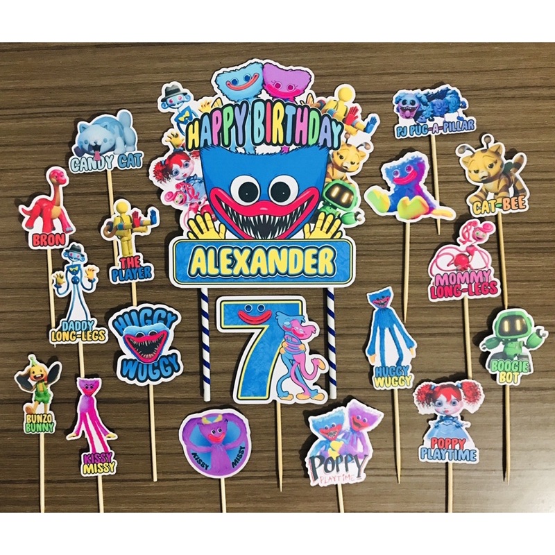 Huggy Wuggy Poppy Playtime Cake Topper Cupcake Topper | Shopee Philippines