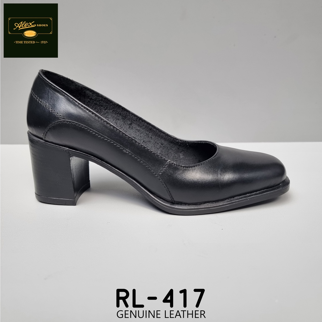 ALEX SHOES WOMEN'S 2.75 INCH HEEL HEIGHT BLACK GENUINE LEATHER FOR ...