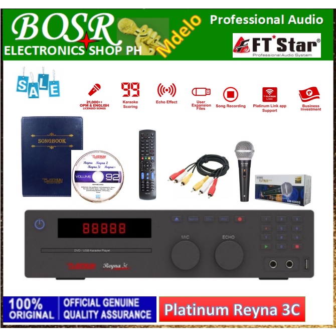 The Platinum Reyna 3 VER 1.5 DVD Karaoke VOLUME 94 UPDATED 2023 (Black) With Free Wired ...