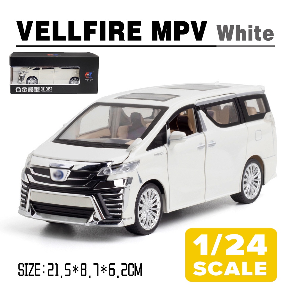 KLT 1/24 Diecast Car Model Modellista Toyota Alphard Vellfire Pull Back Car Models MPV Light Car ...