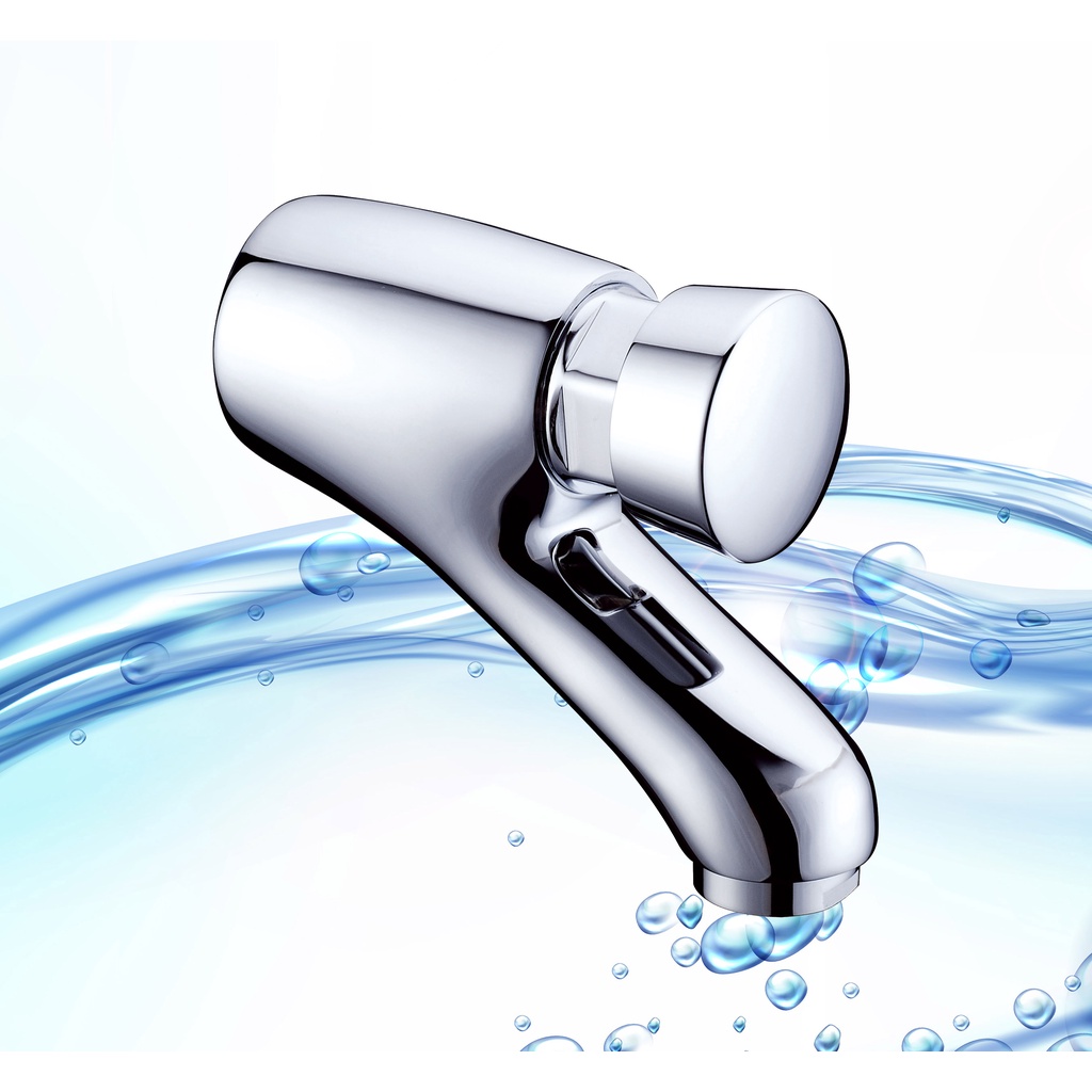 Full Brass High Quality Time Delay Faucet Push Button Self Closing Function Wall Mounted Time ...