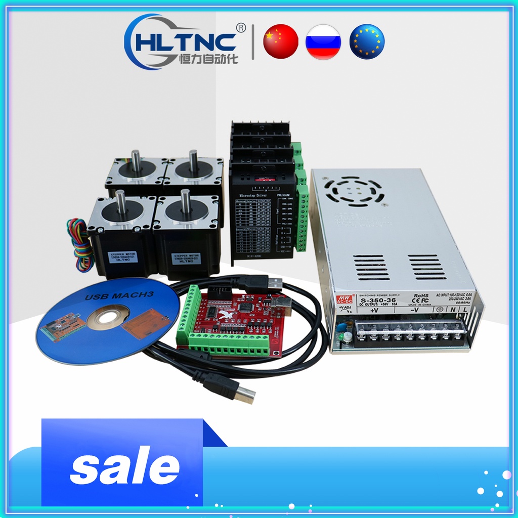 4 Axis Nema 23 Stepper Motor 56mm 4 wires 3A D=8mm USB C Controller ... 4 Axis Nema 23 Stepper Motor 56mm 4 wires 3A D=8mm USB C Controller ...