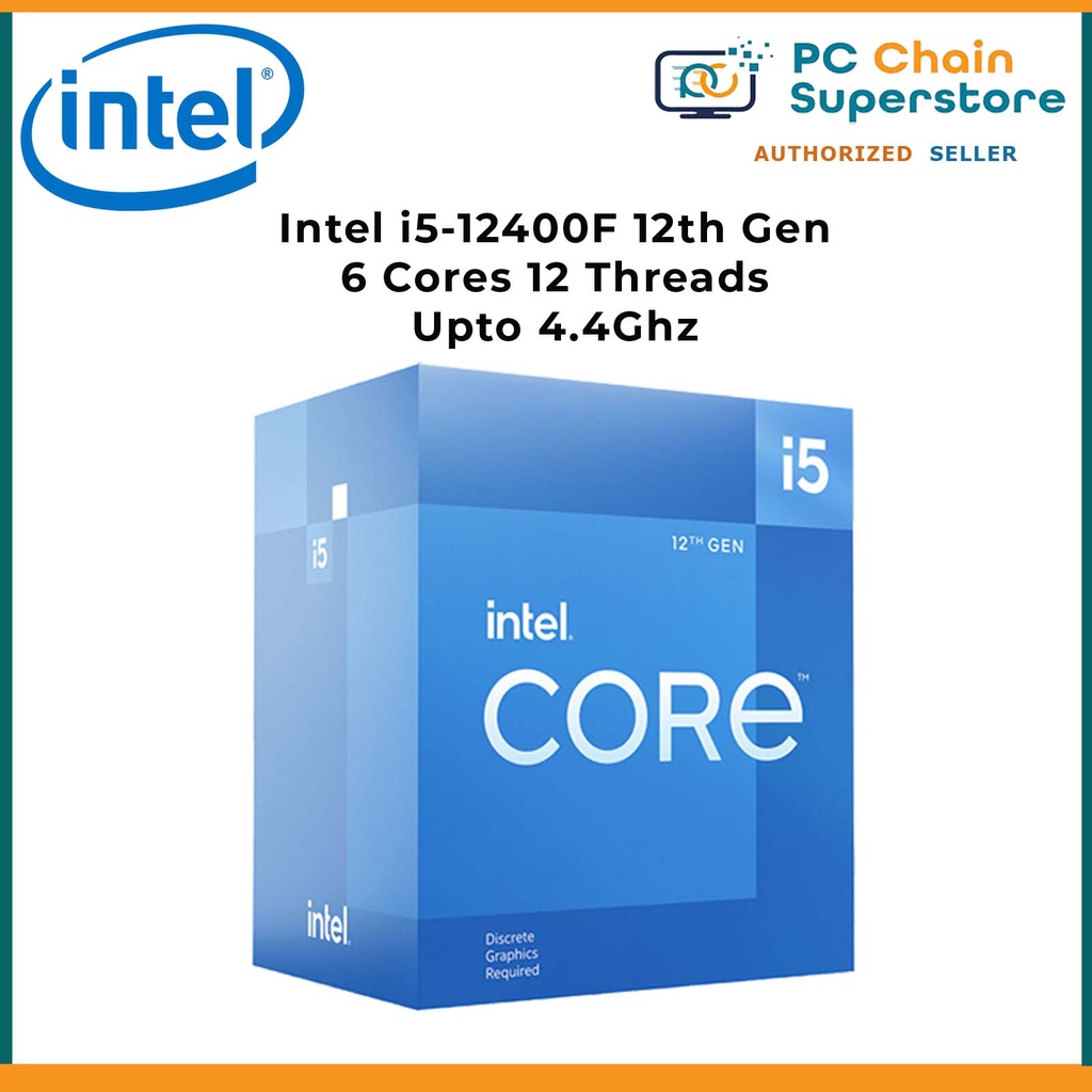 Intel Core i5-12400F i5 12th Gen LGA1700 6 Cores 12 Threads Upto 4.4Ghz ...