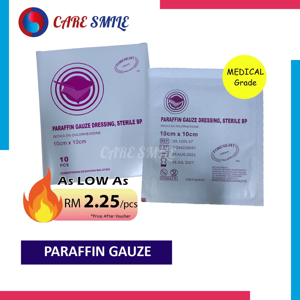 Paraffin Gauze Dressing FORESIGHT 10 CM Minor Burns Cuts Minimal Pain ...