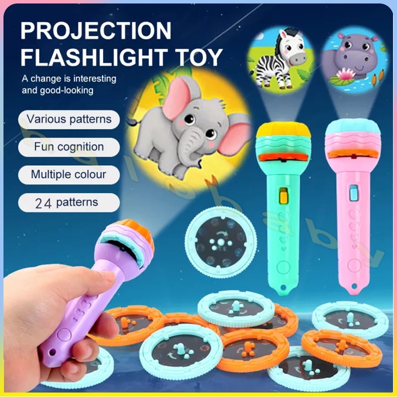【Halo】Flashlight Projector Torch Lamp Toy Early Education Toy for Kid ...