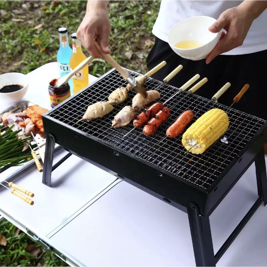 Portable Barbecue Grill Pits Black BBQ | Shopee Philippines