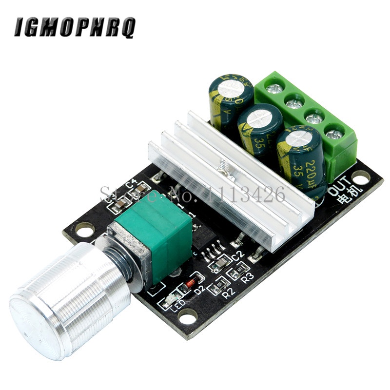 DC 6V 12V 24V 28VDC 3A 80W PWM Motor Speed Controller Regulator Adjustable Variable Speed ...