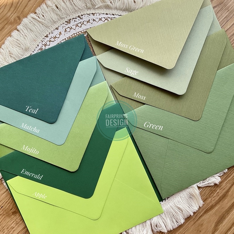 10pcs for weddings / debut / birthday envelopes : moss / teal / emerald ...
