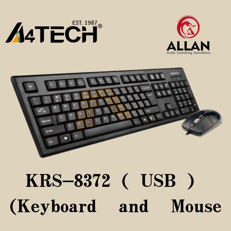 A4TECH KRS-8372 MOUSE + KEYBOARD COMBO USB ( KRS-8372 ) | Shopee ...