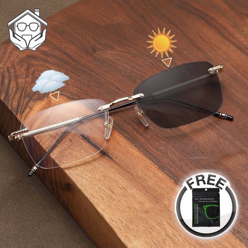 Photochromic Anti Radiation Frameless Eyeglasses For Women Men ...
