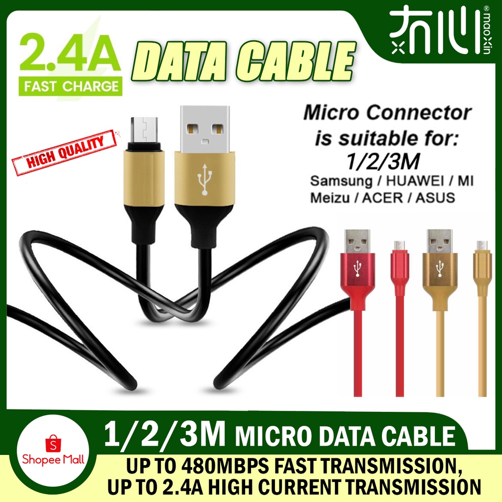 1/2/3 Meter Data Wire Data Cable Android Micro USB Quick charging ...