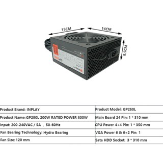 INPLAY GP-SERIES GENERIC POWER SUPPLY GP200B/GP200L/GP250L/GP300L POWER ...
