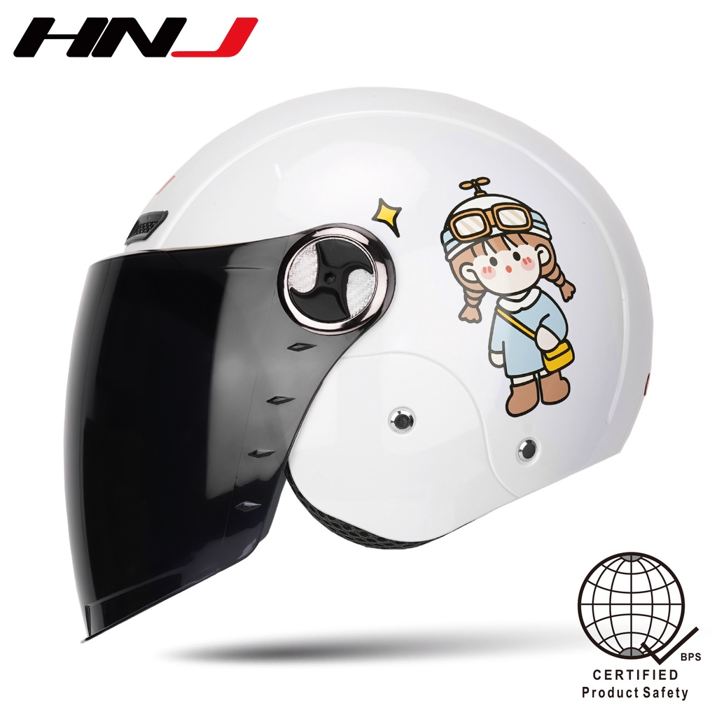 HNJ 923 Half Face Helmet Motorcycle Helmet For Men And Women With ICC ...