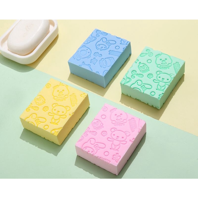 Sponge Clay Bath Sponge Printed Scrub Shower Baby Scrubber Washing ...