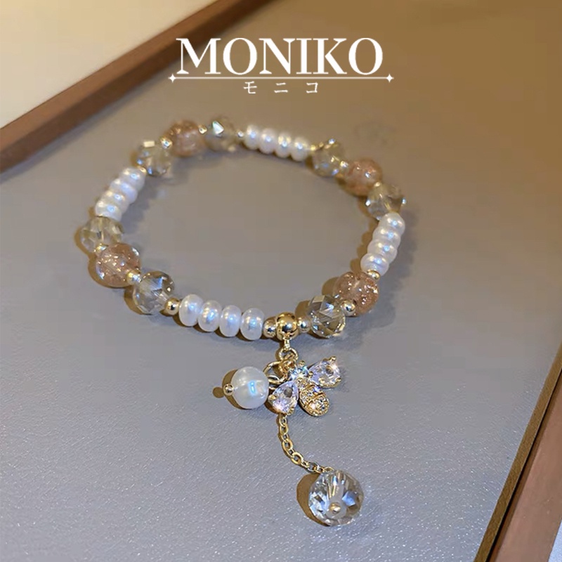 Moniko Luxury 18K Gold Plated Bee Flower Natural Freshwater Pearl ...