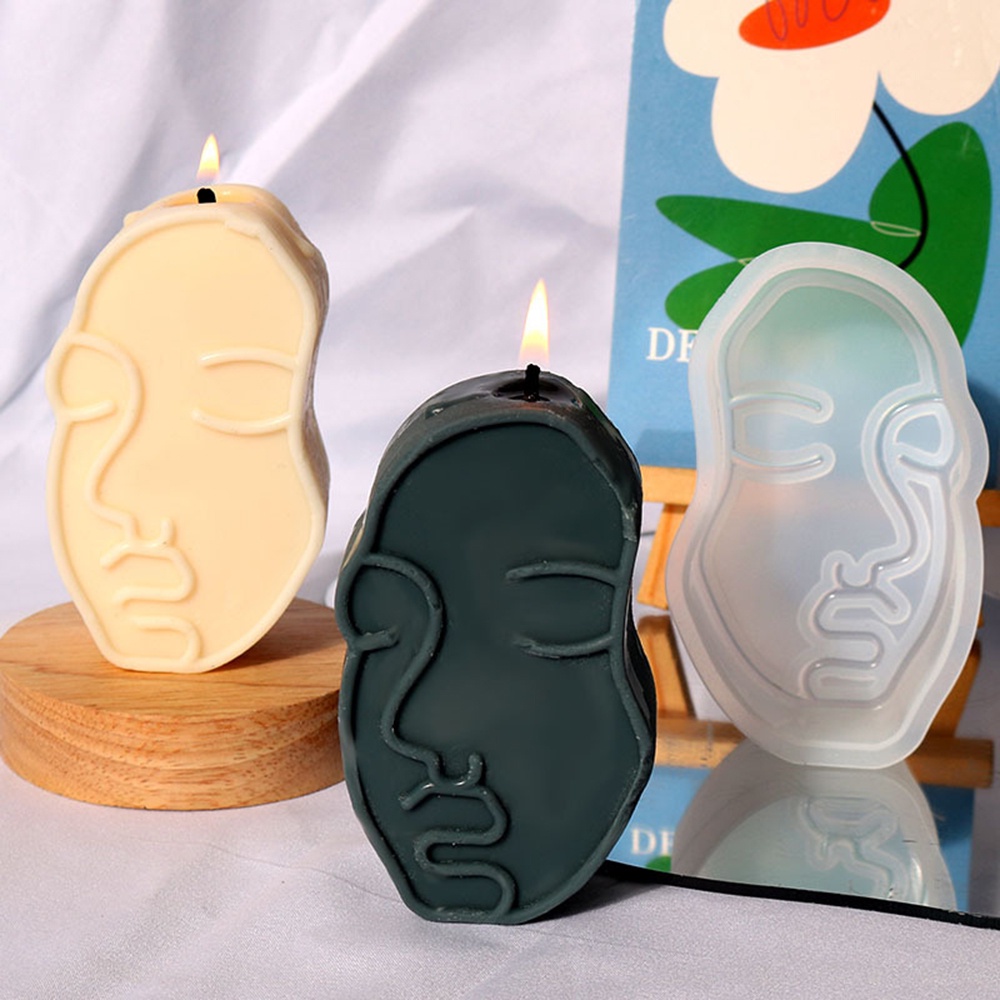 3D Abstract Face Candle Molds Silicone, DIY Human Face Shape Candle ...