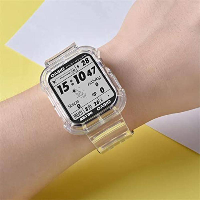 Clear Watch Band For Apple watch band 45mm 44mm 49mm 41mm 40mm 42mm ...