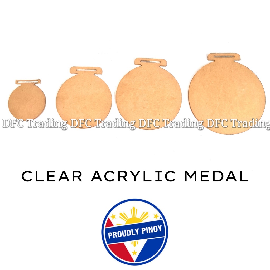 Ship ASAP 5/10 pcs Blank Acrylic Clear Precut Laser Crystal clear Medal ...