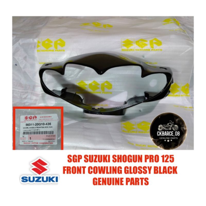 SGP SUZUKI SHOGUN PRO 125 FRONT COWLING GLOSSY BLACK Original GENUINE ...