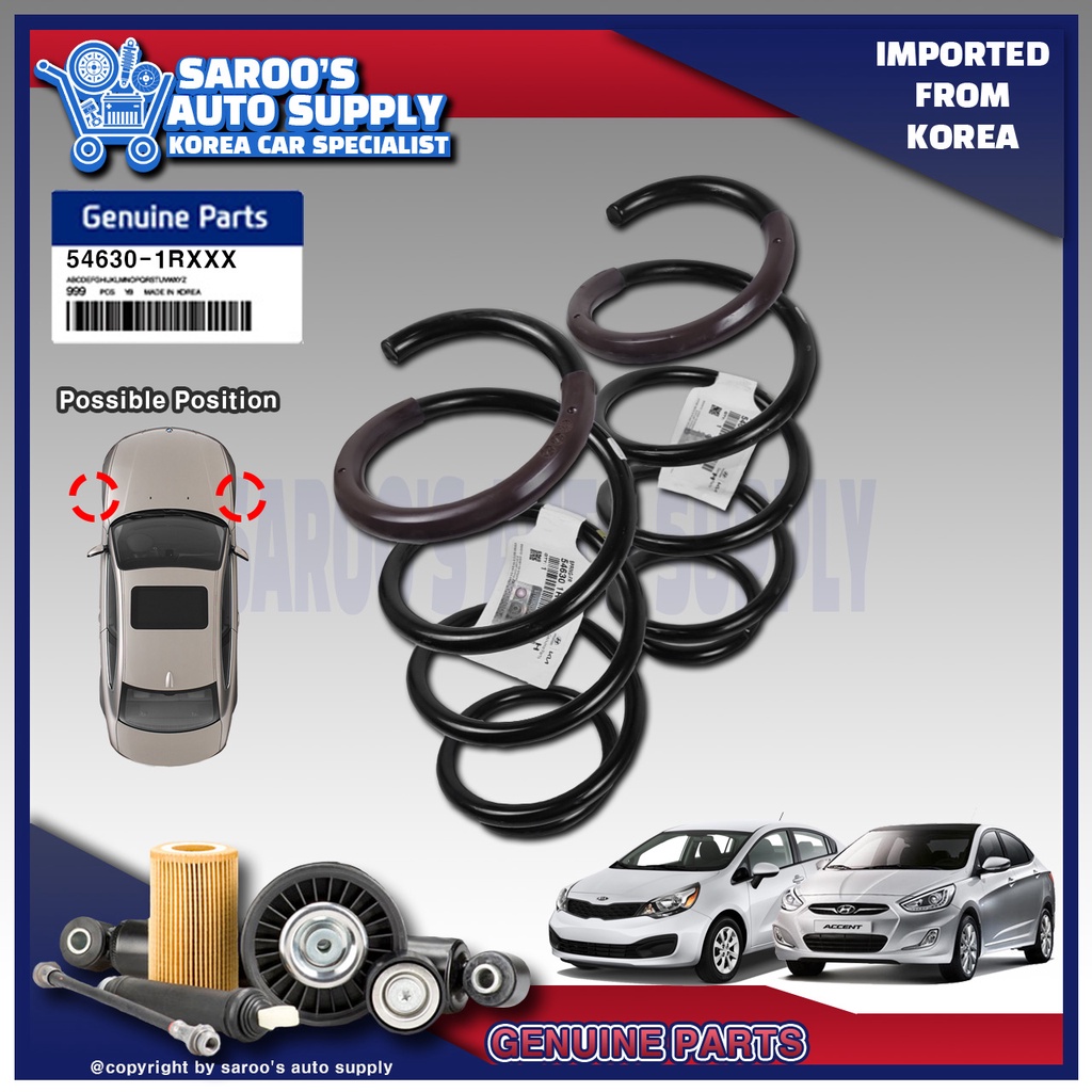 [Genuine] Coil Spring Set For Hyundai Accent (11-18) , Rio (12-18 ...
