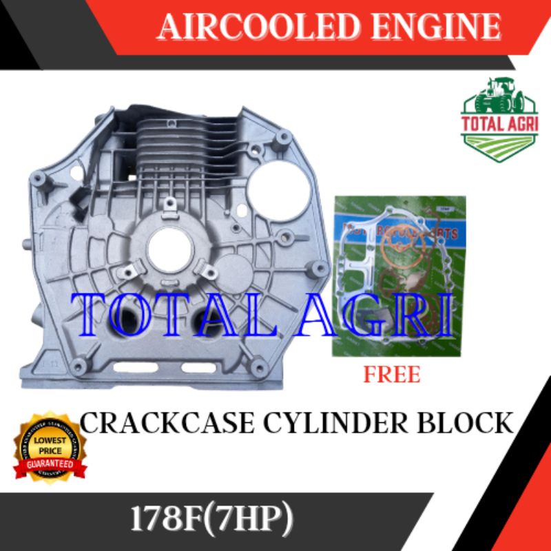 Crankcase Cylinder Block With Free Overhauling Gasket 178F Aircooled ...